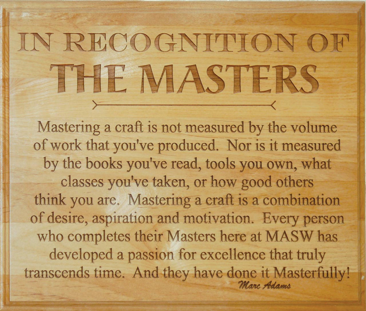 Program Masters Program – Marc Adams School of Woodworking