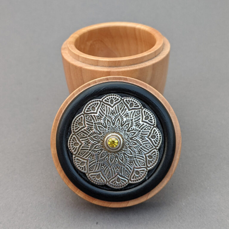 Decorative Turned Boxes with Silver & Copper Embellishments with ...